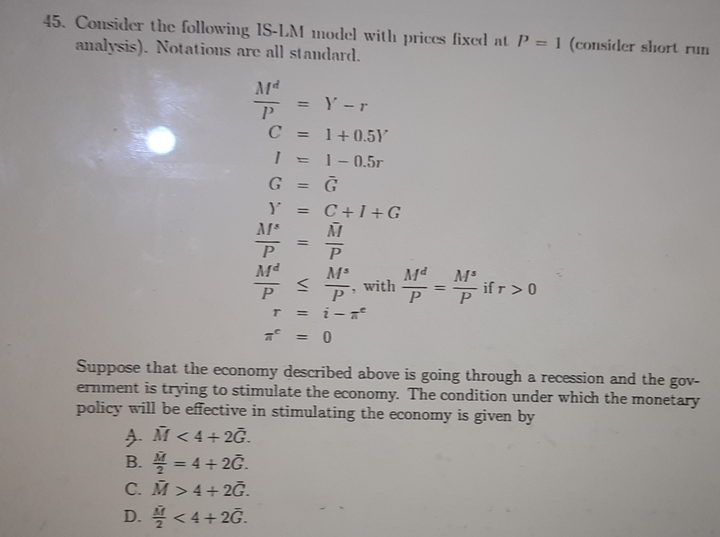Solved Consider the following IS-LM model with prices fixed | Chegg.com