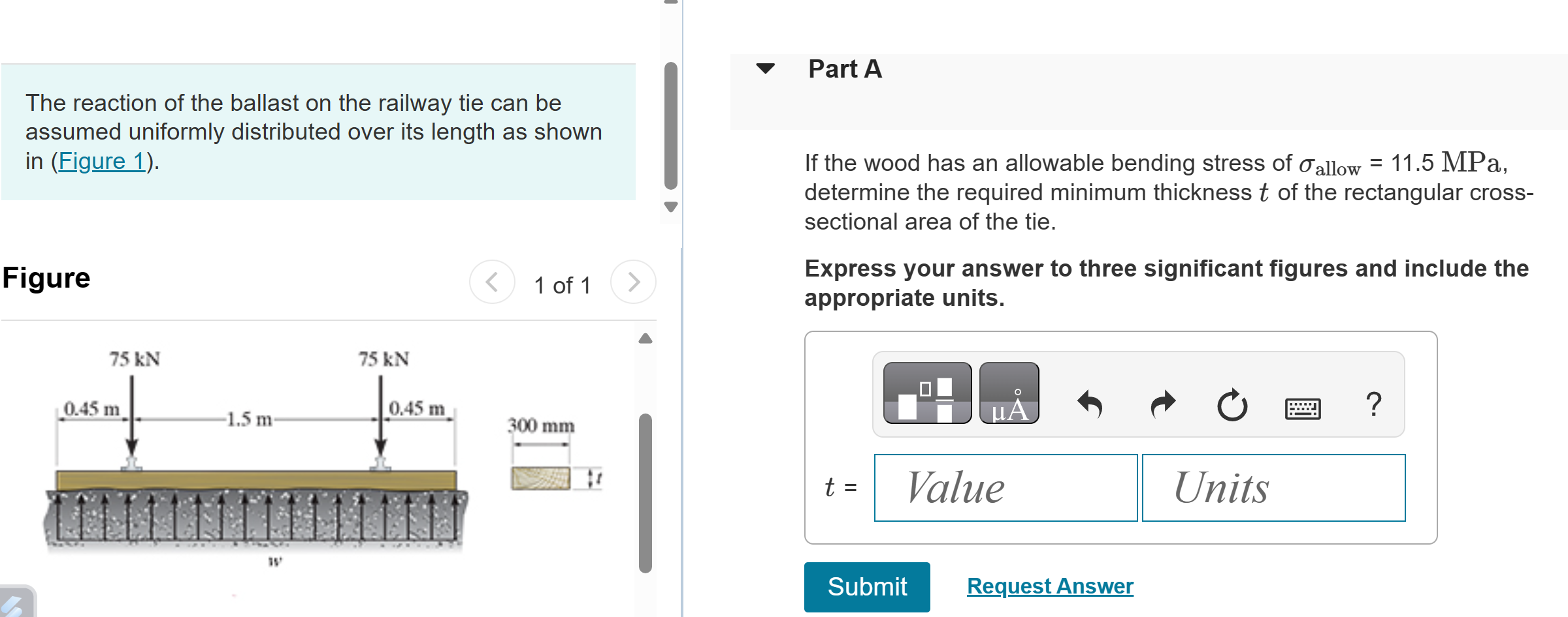 Solved The reaction of the ballast on the railway tie can | Chegg.com