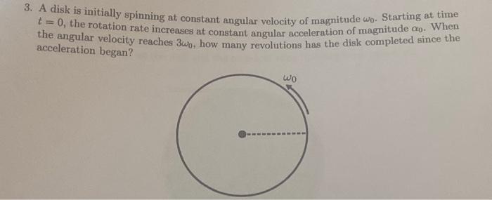 Solved 3. A disk is initially spinning at constant angular | Chegg.com