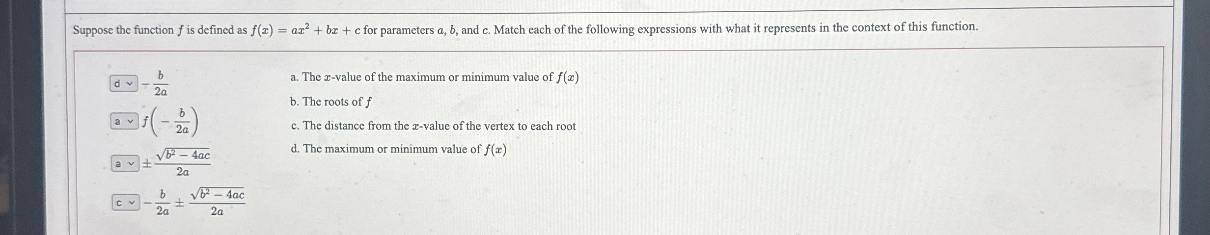 Suppose the function f ﻿is defined as f(x)=ax2+bx+c | Chegg.com