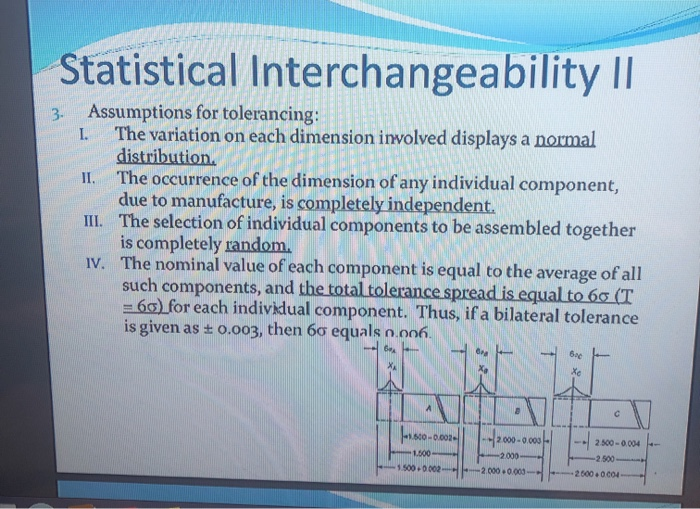 Solved * Statistical tolerancing! X Example 2 Revisited | Chegg.com