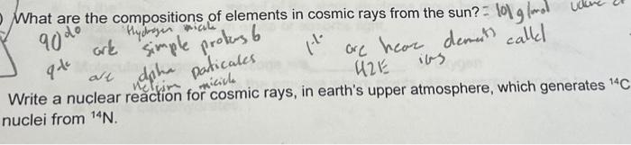 Solved What are the compositions of elements in cosmic rays | Chegg.com
