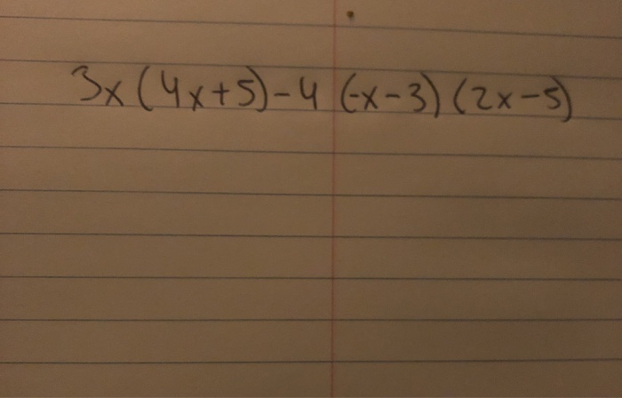 Solved 3x (4x+5)-4 (x-3) (2x-3) | Chegg.com