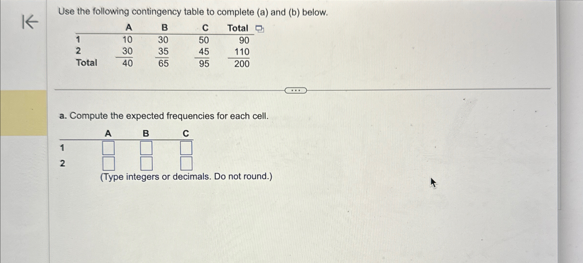 Solved Use the following contingency table to complete (a) | Chegg.com