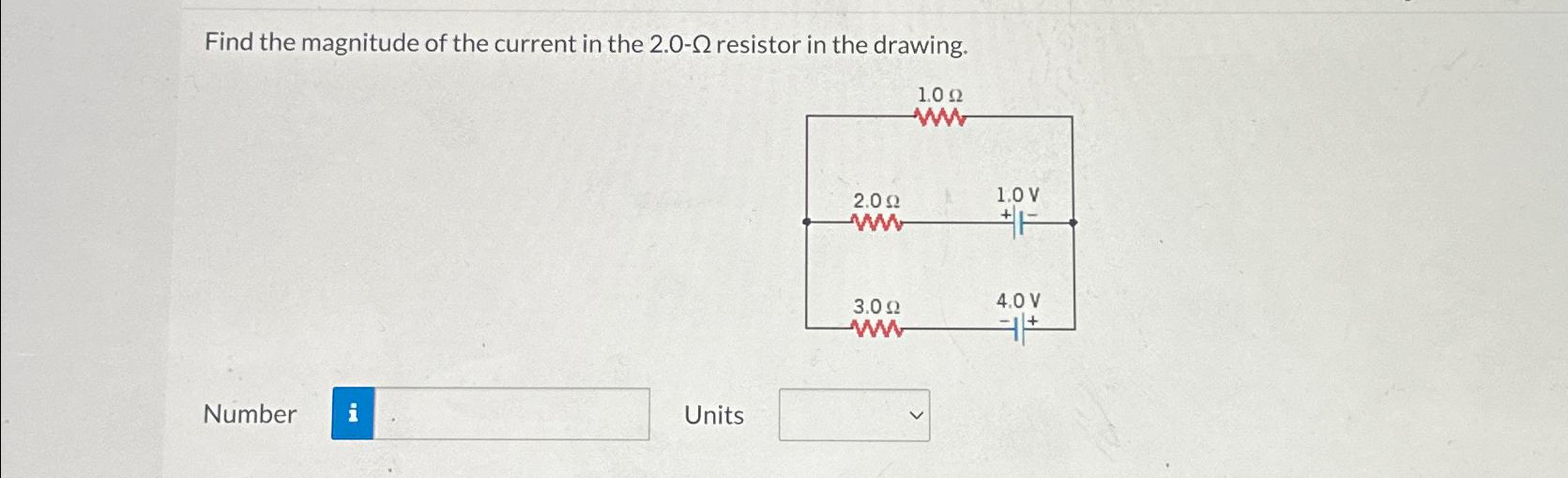 Solved Find the magnitude of the current in the 2.0 Ω | Chegg.com