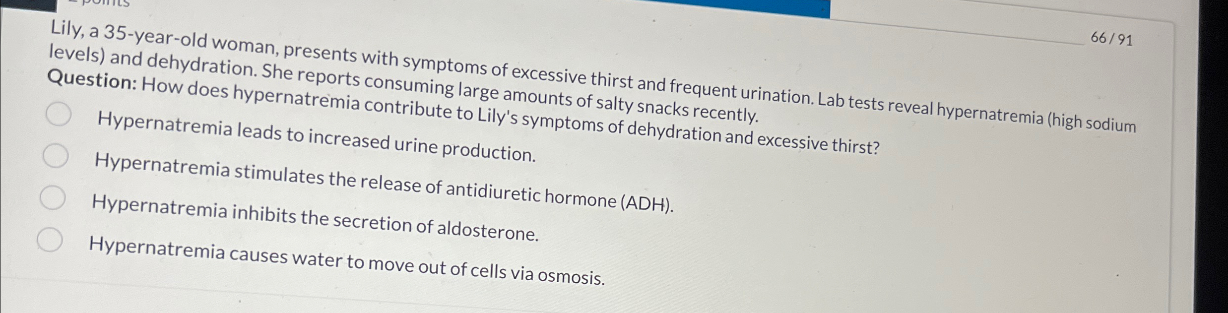 Solved Question: How does hypernatre contribute to Lily's | Chegg.com