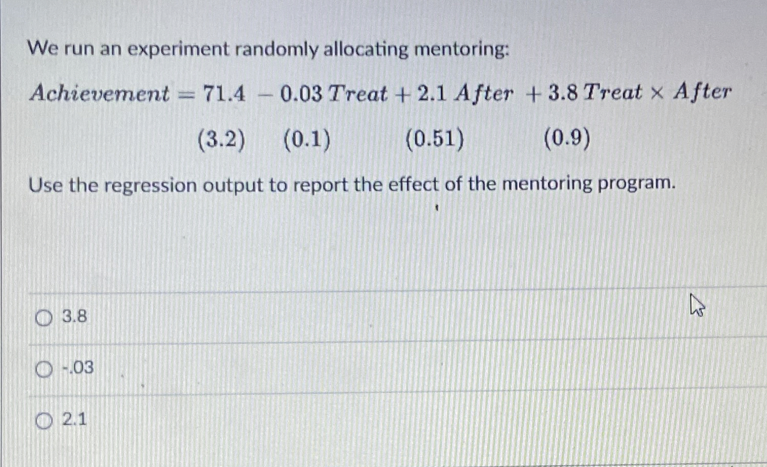 Solved We run an experiment randomly allocating | Chegg.com