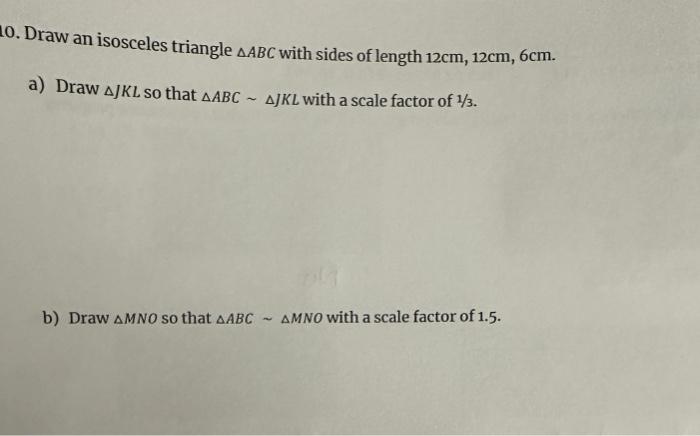 Solved Draw an isoceles triangle ABC with sides of length | Chegg.com