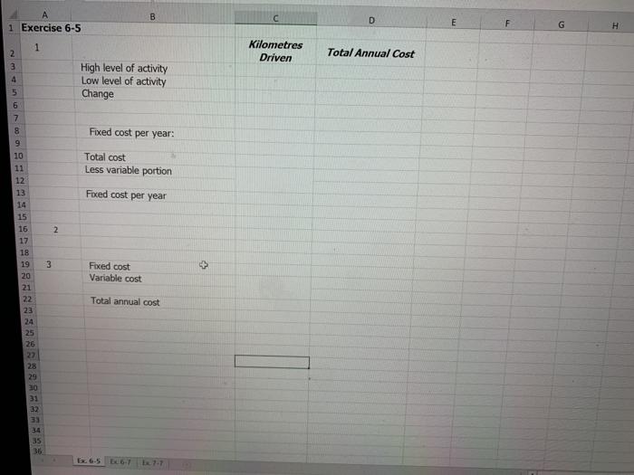 Solved EXERCISE 6-5 Applying the High-Low Method; Predicting | Chegg.com