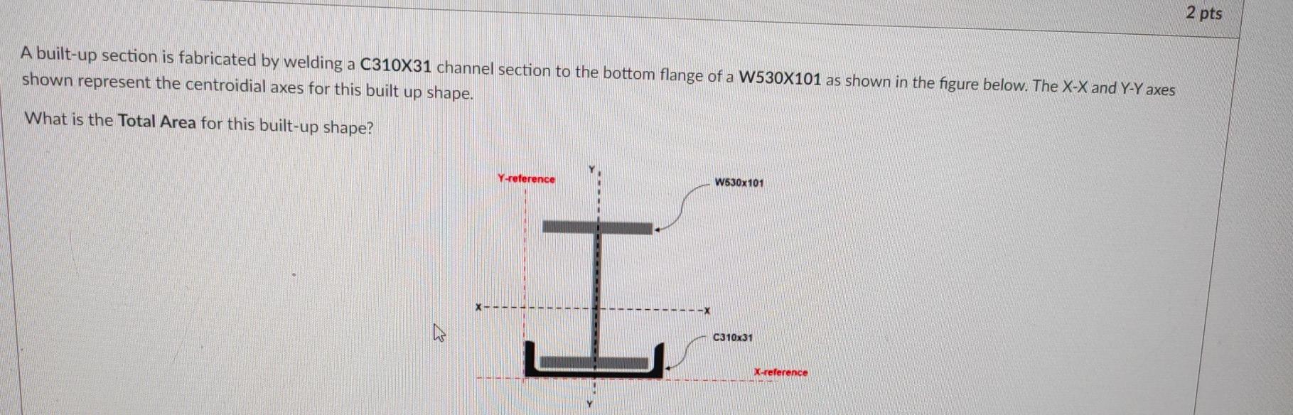 Solved 2 pts A built-up section is fabricated by welding a | Chegg.com