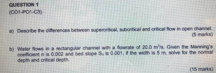 Solved QUESTION 1 (CO1-P01-C3) a) Describe the differences | Chegg.com