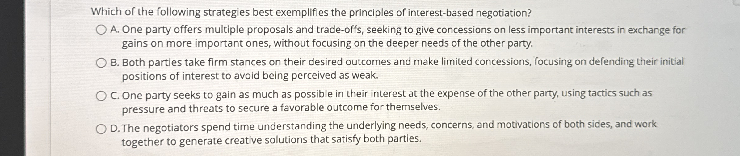 Solved Which of the following strategies best exemplifies | Chegg.com