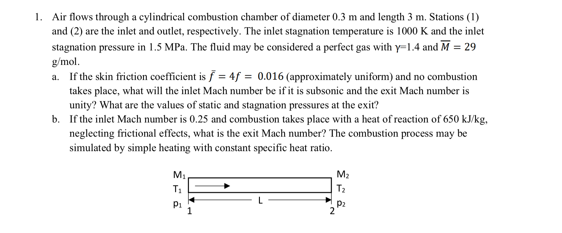 Air flows through a cylindrical combustion chamber of | Chegg.com