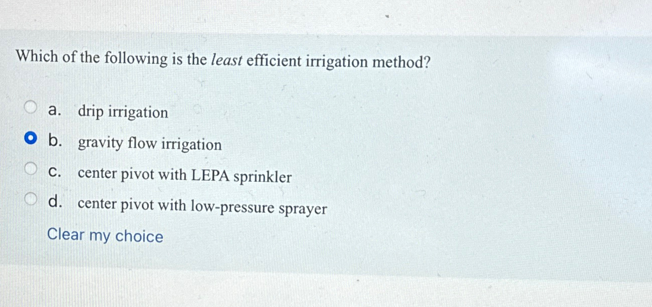 Solved Which of the following is the least efficient | Chegg.com