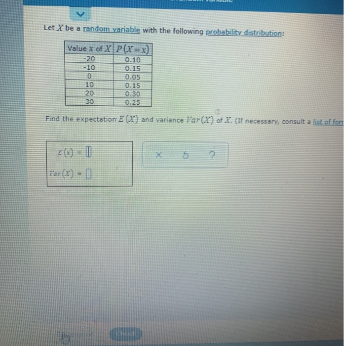 Solved Let X be a random variable with the following | Chegg.com