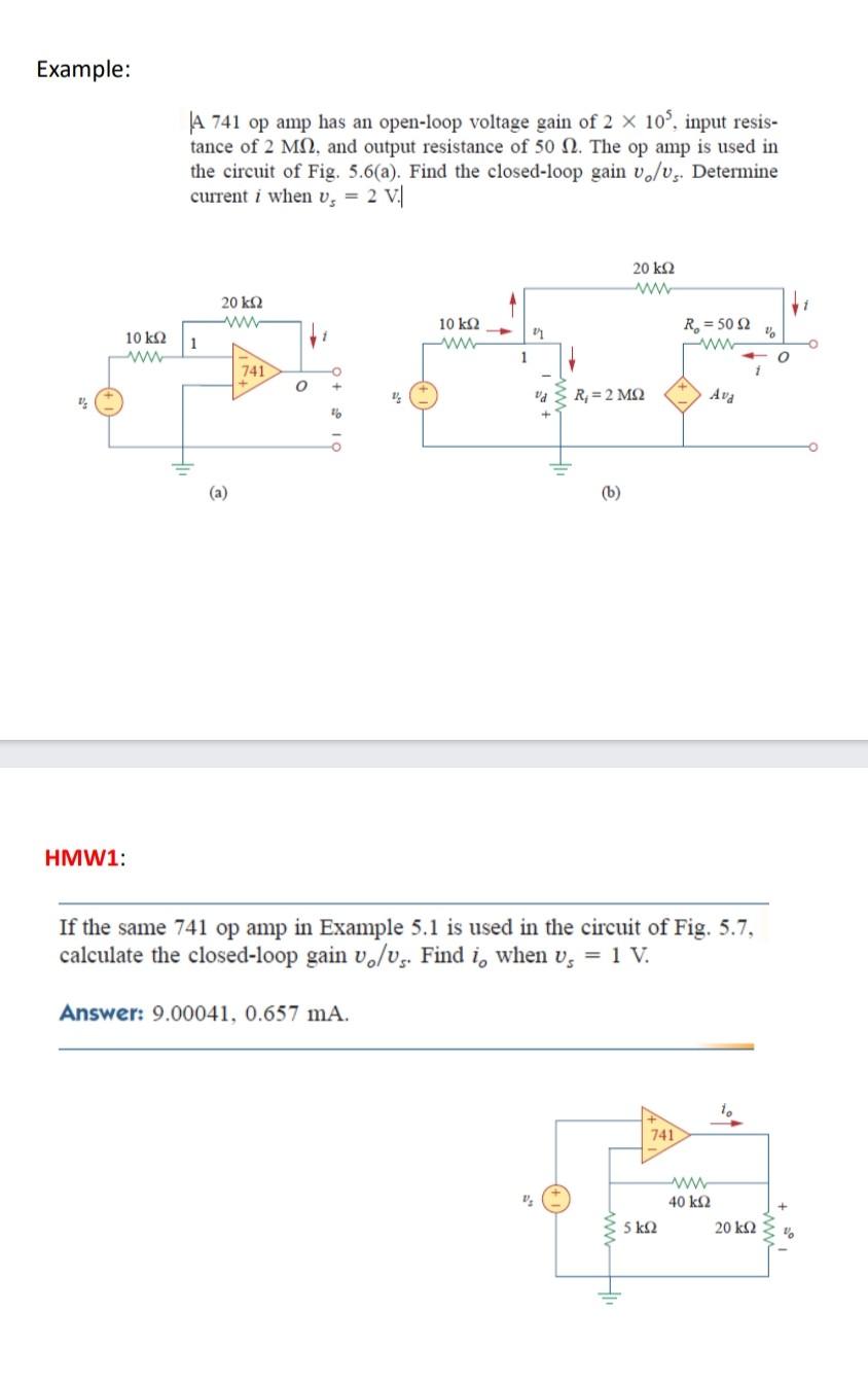 Solved A 741 op amp has an open-loop voltage gain of 2×105, | Chegg.com