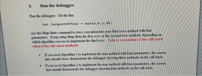 Solved Add a third overloading max method. In your class, | Chegg.com