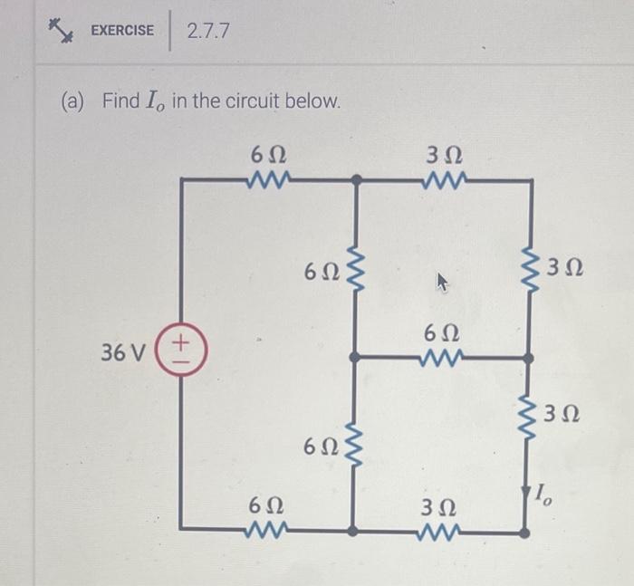 Solved (a) Find Io in the circuit below. | Chegg.com