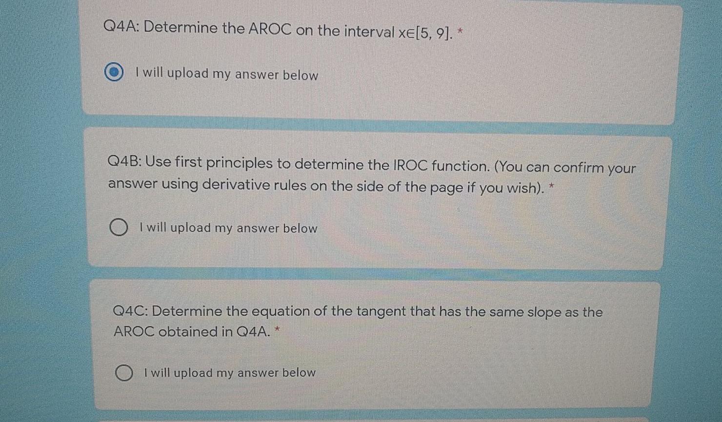 Solved Q4A: Determine the AROC on the interval xe[5, 9]. I | Chegg.com