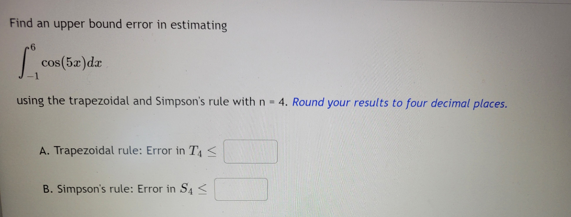Solved Find an upper bound error in | Chegg.com