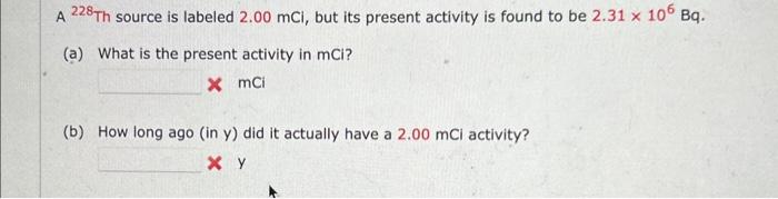 Solved A \\( { }^{228} \\mathrm{Th} \\) source is labeled | Chegg.com