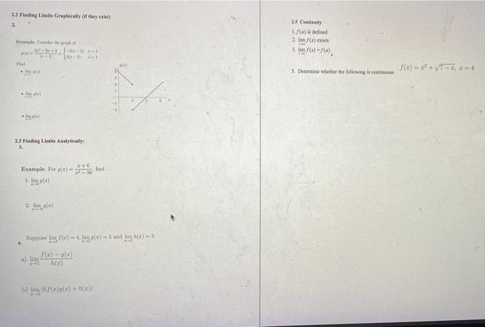 Solved 2.2 Finding Limits Graphically if they chat) 2. 25 | Chegg.com