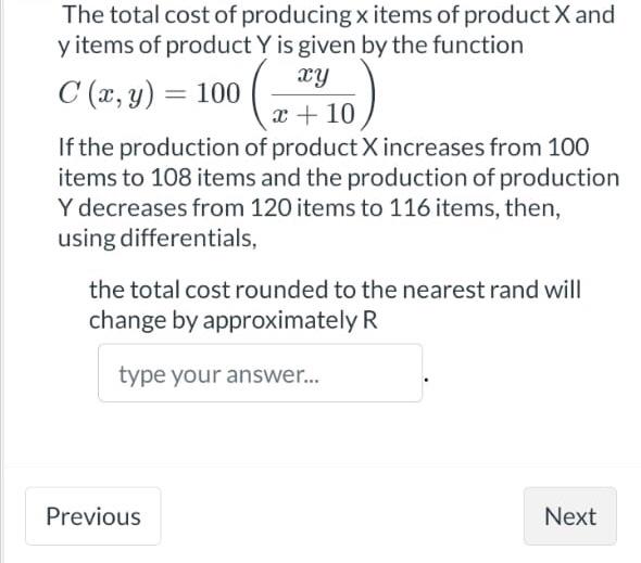 Solved The total cost of producing x items of product X and | Chegg.com