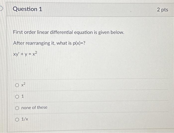 Solved First order linear differential equation is given | Chegg.com
