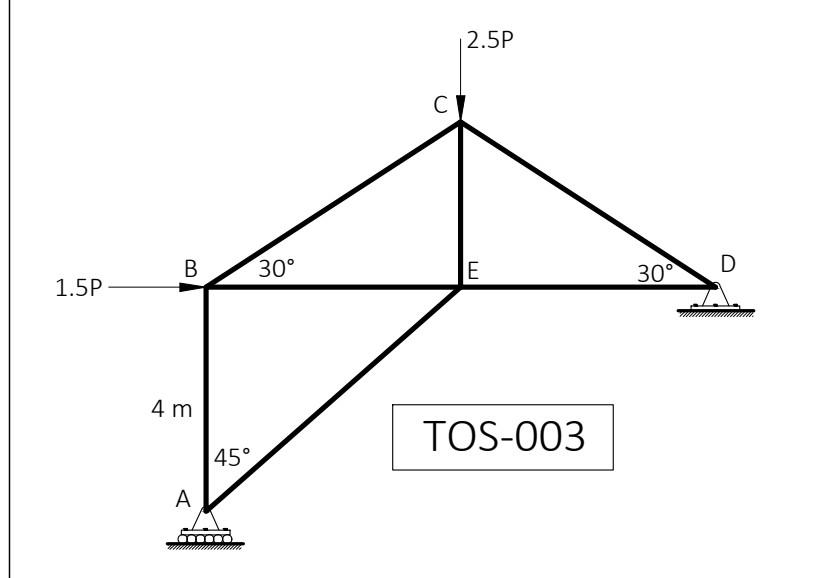 Solved PROBLEM 6 For the truss shown in TOS-003, if the | Chegg.com
