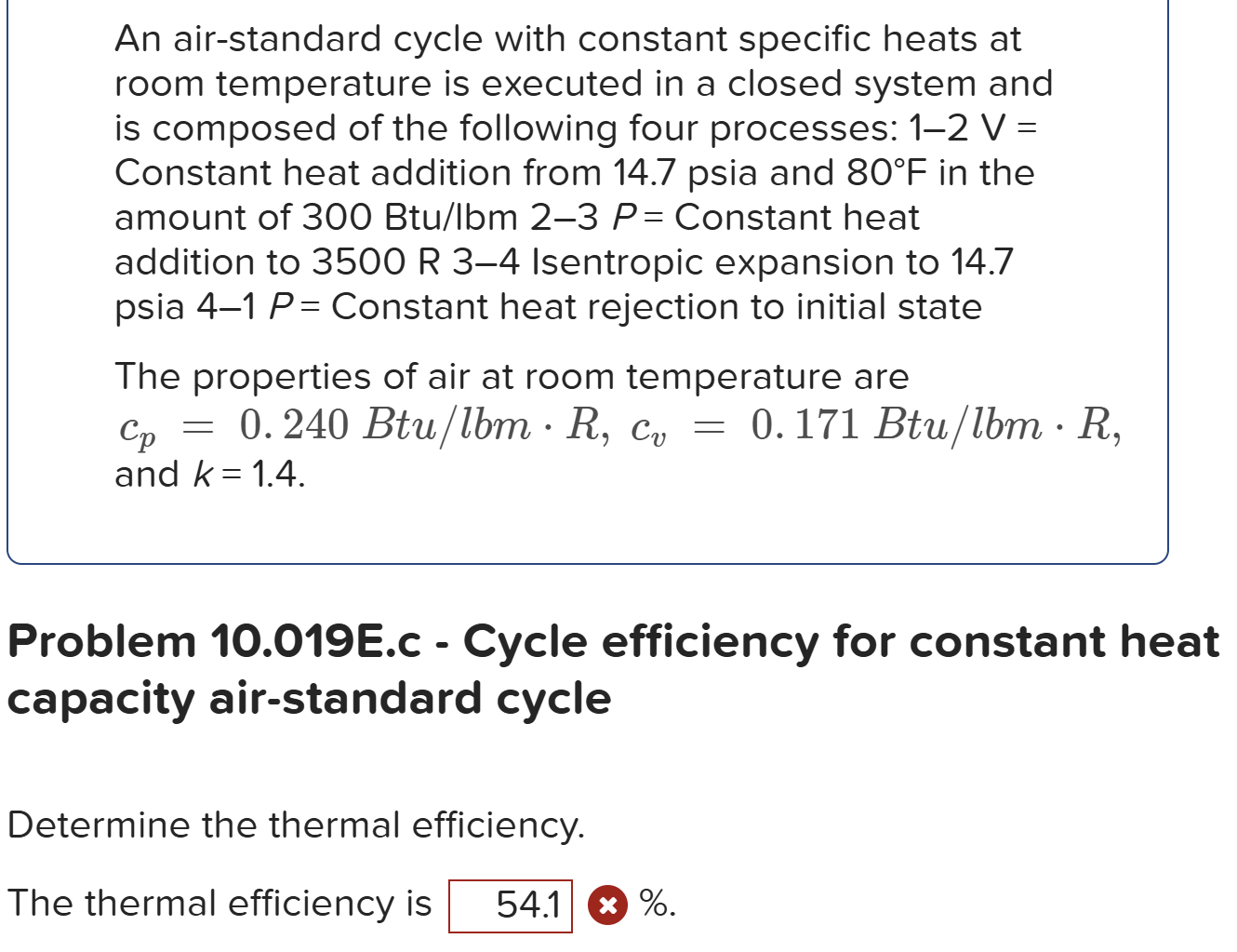 Solved An air-standard cycle with constant specific heats | Chegg.com