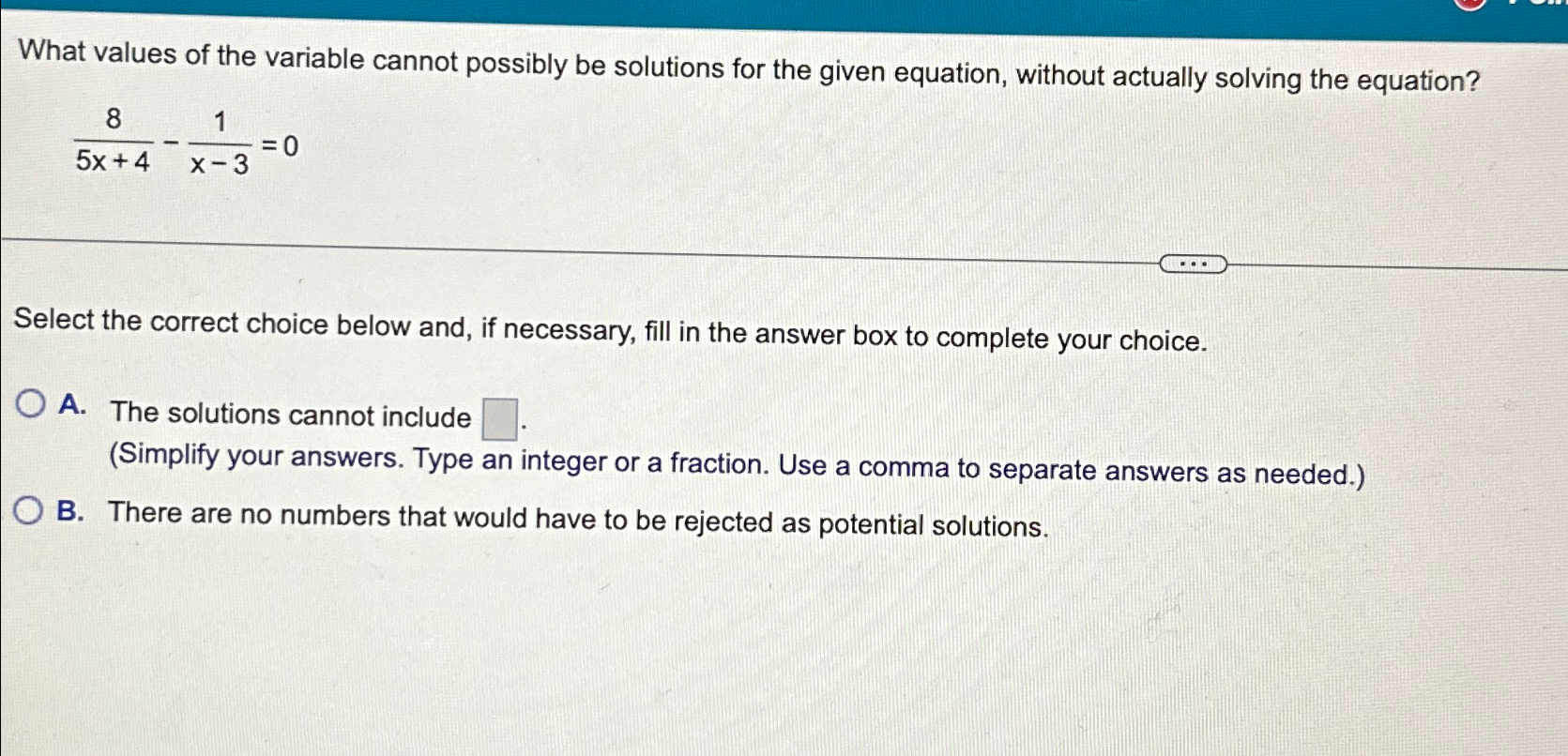Solved What values of the variable cannot possibly be | Chegg.com