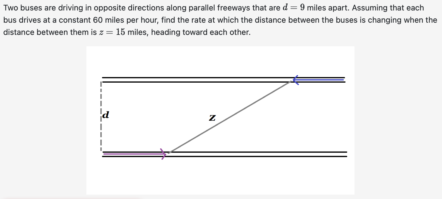 Solved Two buses are driving in opposite directions along | Chegg.com