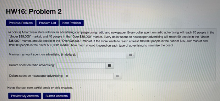 Solved HW16: Problem 2 Previous Problem Problem List Next | Chegg.com Solved HW16: Problem 2 Previous Problem Problem List Next | Chegg.com