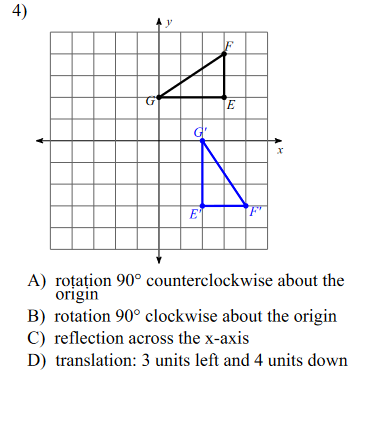 A90°counterclockwise about theoriginB90°clockwise | Chegg.com