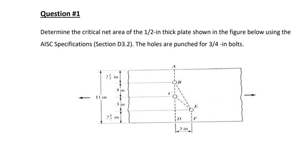 Solved Determine the critical net area of the 1/2-in thick | Chegg.com Solved Determine the critical net area of the 1/2-in thick | Chegg.com