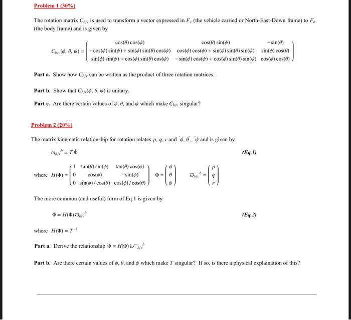 Solved Problem 1 (30%) The rotation matrix Cox is used to | Chegg.com