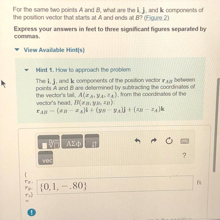 Solved As shown on the coordinate system, points A and B | Chegg.com