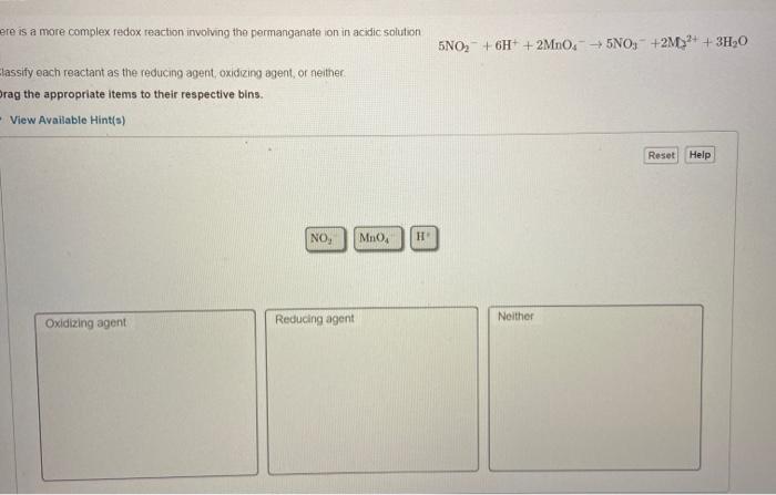Solved Part A For the given reactions classify the reactants | Chegg.com