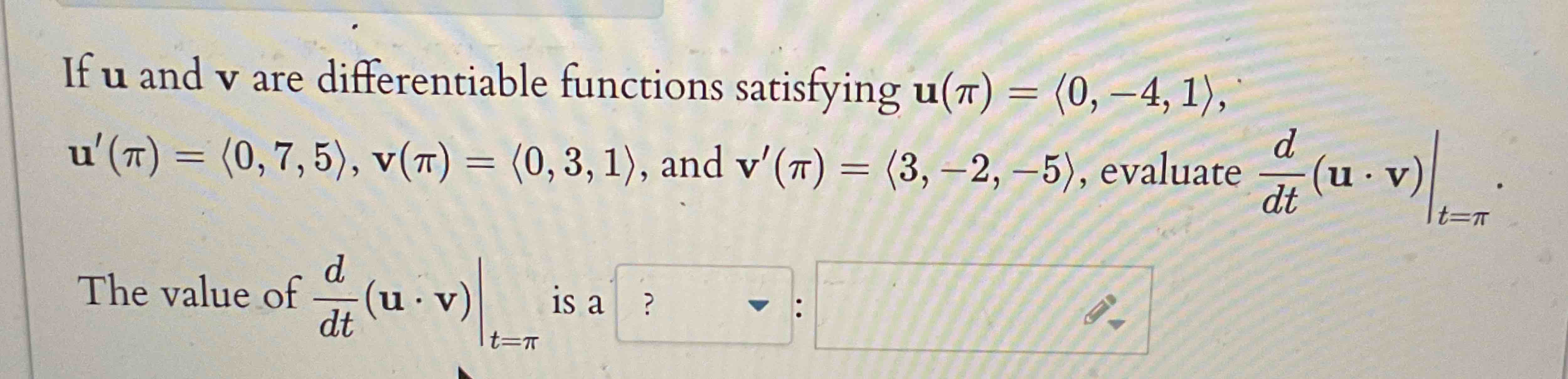 Solved If u ﻿and v ﻿are differentiable functions satisfying | Chegg.com