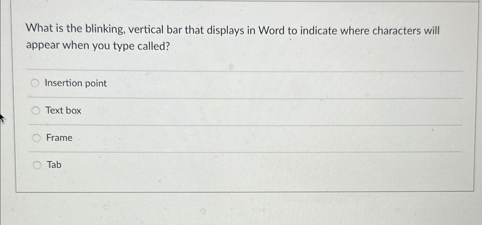 Solved What is the blinking, vertical bar that displays in | Chegg.com