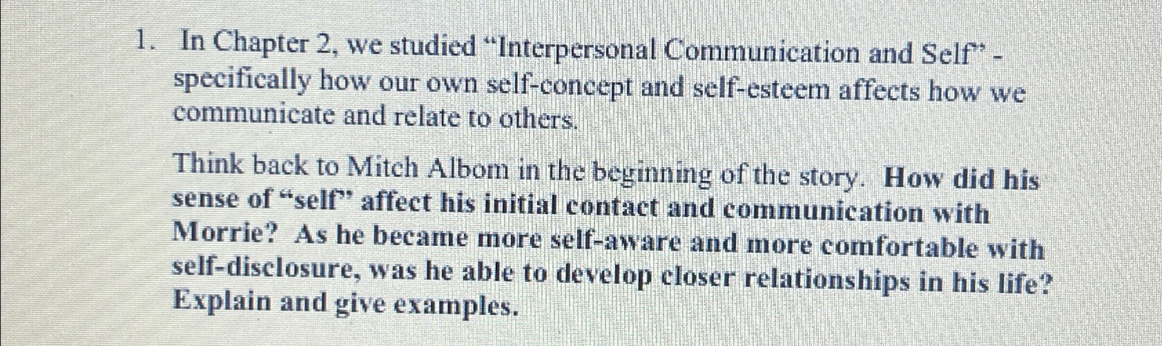 Solved In Chapter 2, ﻿we studied "Interpersonal | Chegg.com