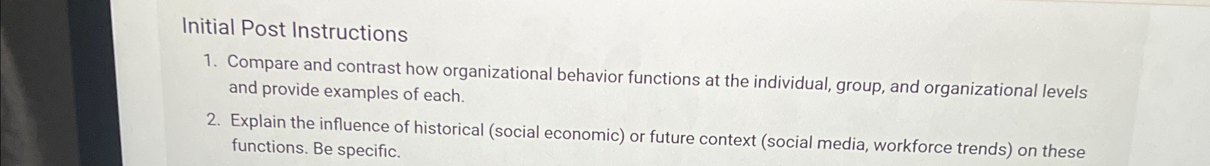 Solved Initial Post InstructionsCompare and contrast how | Chegg.com