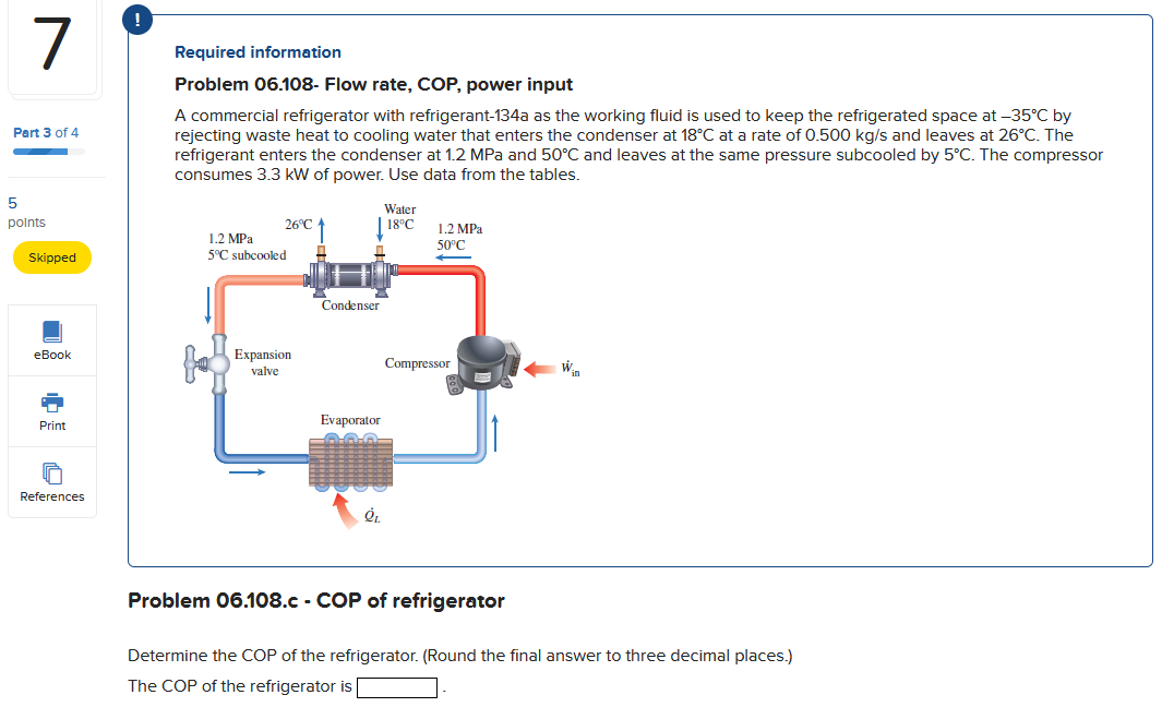 Solved Problem 06.108.c - ﻿COP of refrigeratorDetermine the | Chegg.com