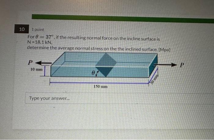Solved 1 point For θ=37∘, if the resulting normal force on | Chegg.com