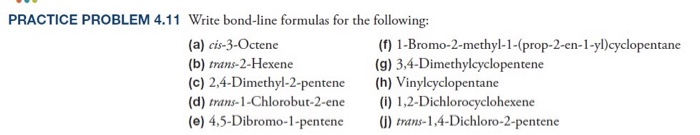Solved Practice Problem 4 11 Write Bond Line Formulas For