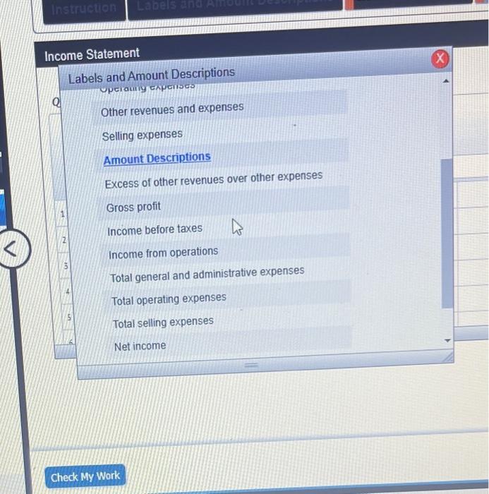 Solved The following income statement items, arranged in | Chegg.com