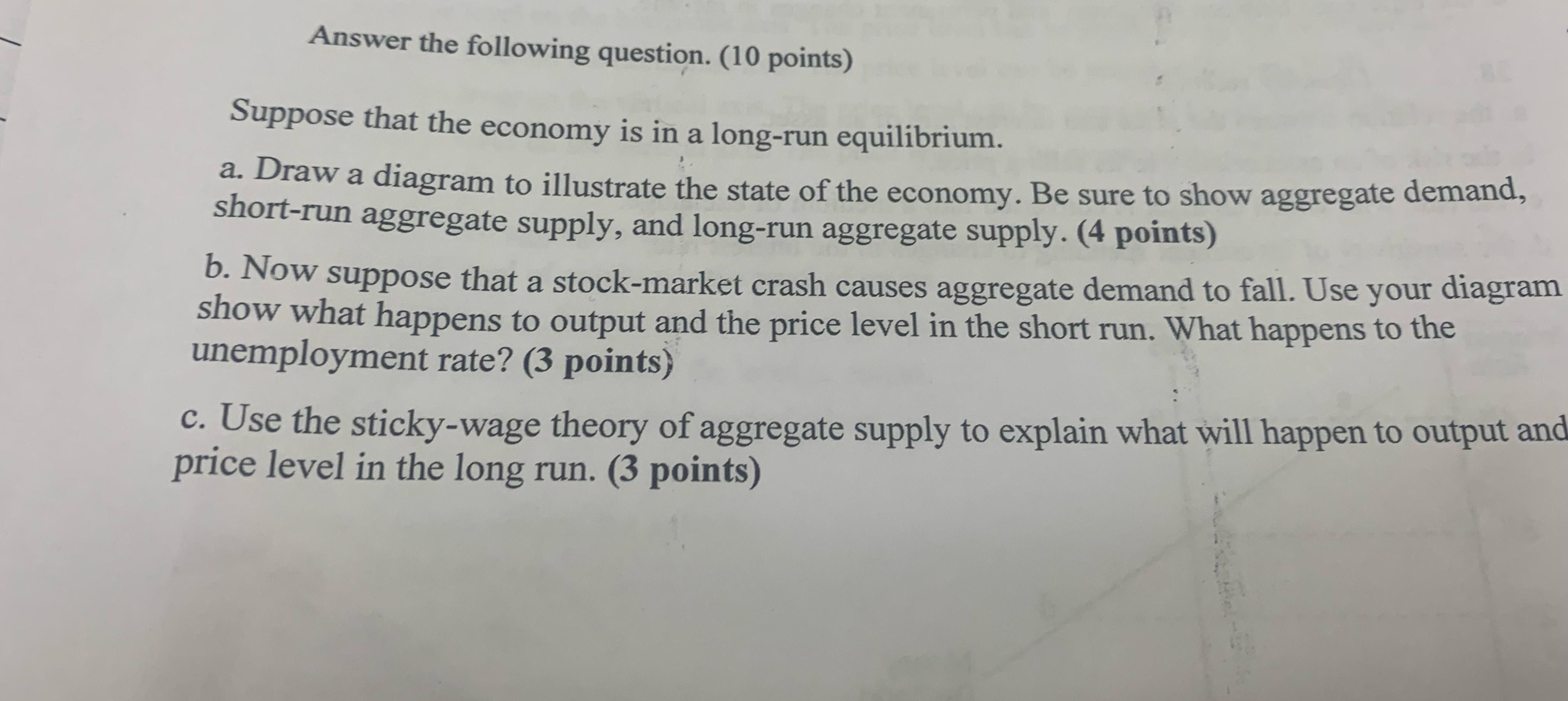 Solved Answer the following question. (10 ﻿points)Suppose | Chegg.com