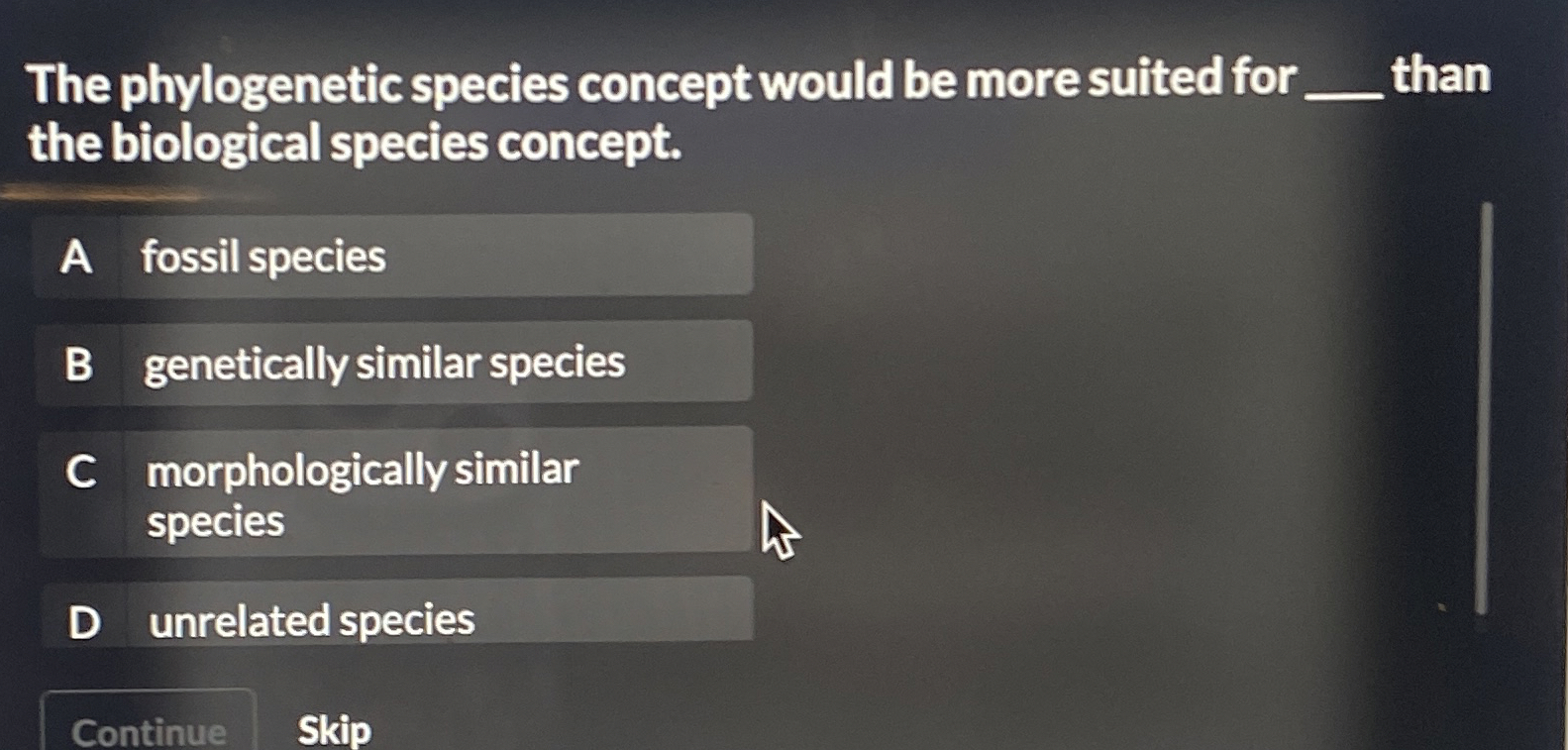 Solved The phylogenetic species concept would be more suited | Chegg.com