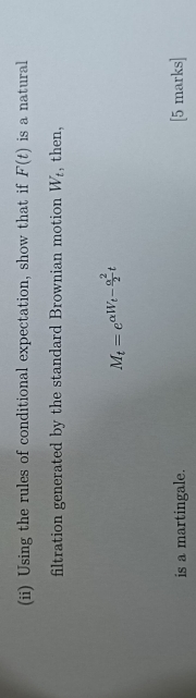 Solved (ii) ﻿Using the rules of conditional expectation, | Chegg.com