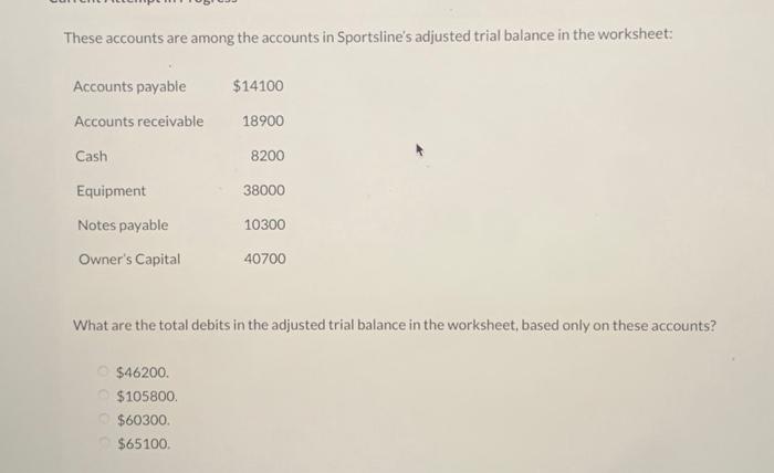 Solved These accounts are among the accounts in Sportsline's | Chegg.com